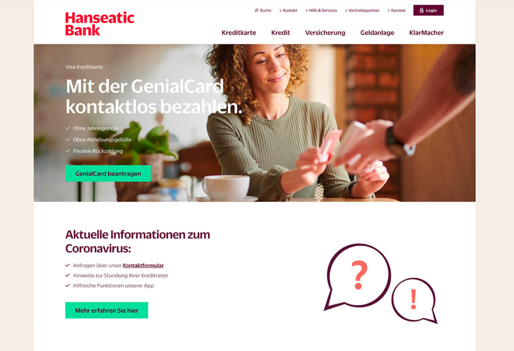 Hanseatic Bank | Webdesign Journal